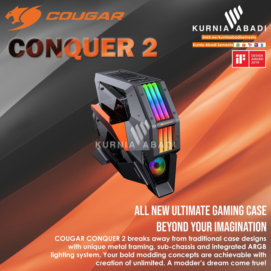 Jual COUGAR GAMING CASE CONQUER 2 Full Tower ATX Gaming Case | Shopee ...