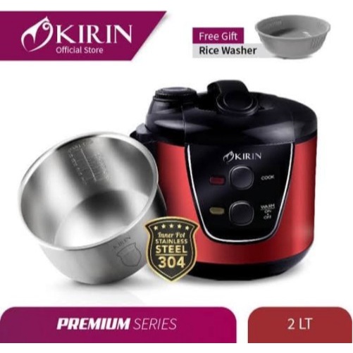 Jual KIRIN Rice Cooker Magic Com 2 Liter Stainless Steel KRC-389 3in1 ...