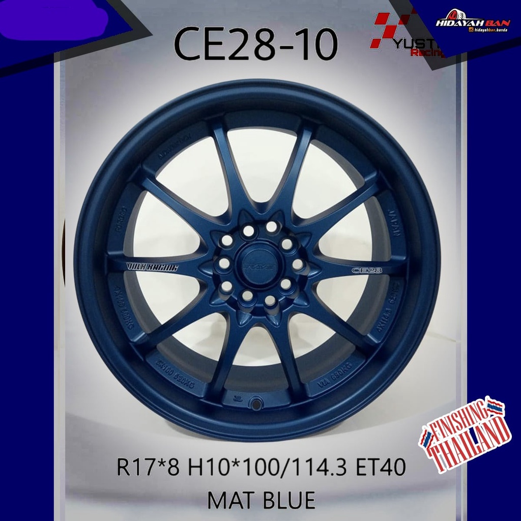 Jual Velg Mobil Rays CE28-10 Ring 17x8 H 10x100/114.3 +40 MBL | Shopee ...