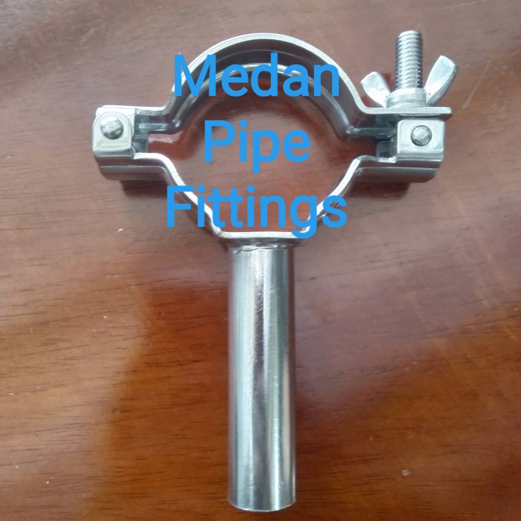 Jual Pipe Hanger SS304 Sanitary 0.75 inch 3 4 Clamp Pipa Holder SS ...