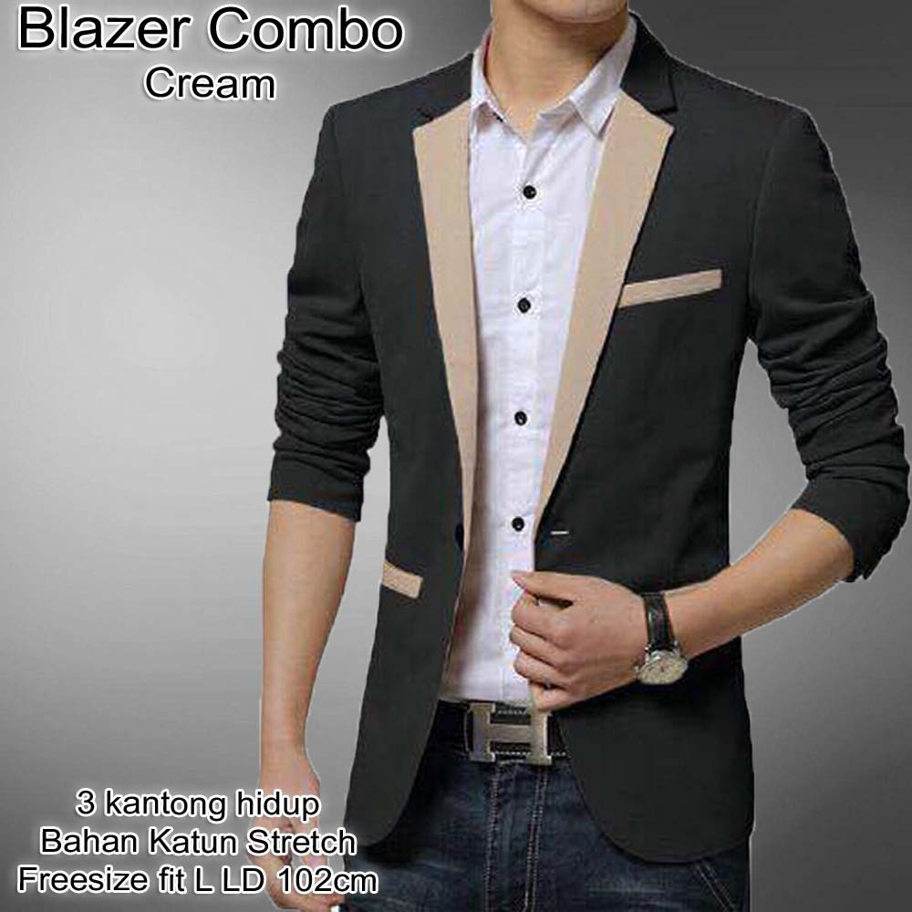 Jual Melly81 COD Blazer Cowok COMBO jas pria formal keren elegan shopee ...