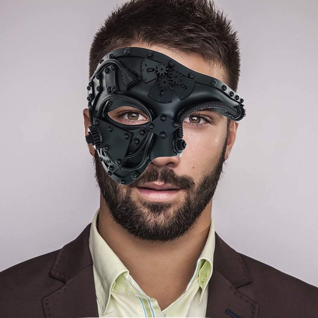 Jual Punk Style Venetian Mask Steampunk Phantom Masquerade Cosplay Mask ...