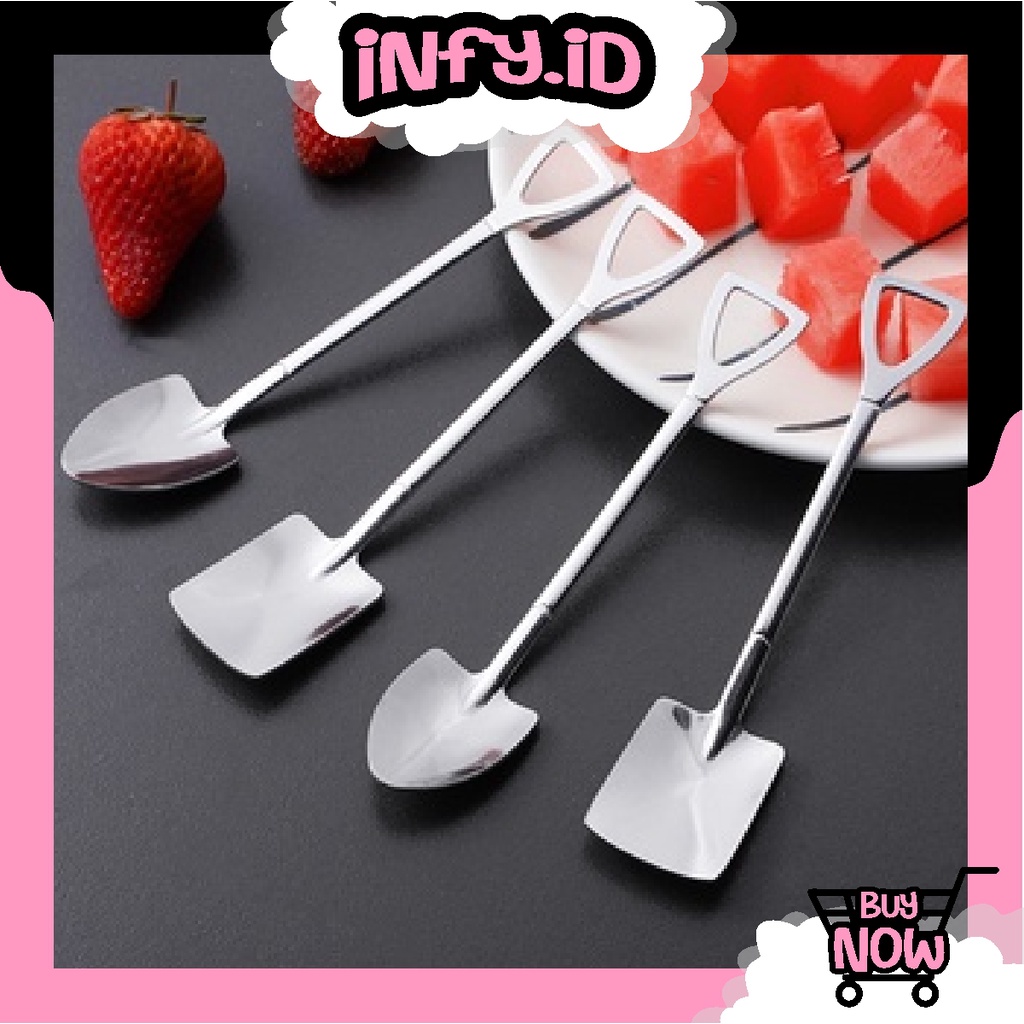 Jual INFY - R754 Sendok Pudding / Dessert Model Skop Bahan Stainless ...