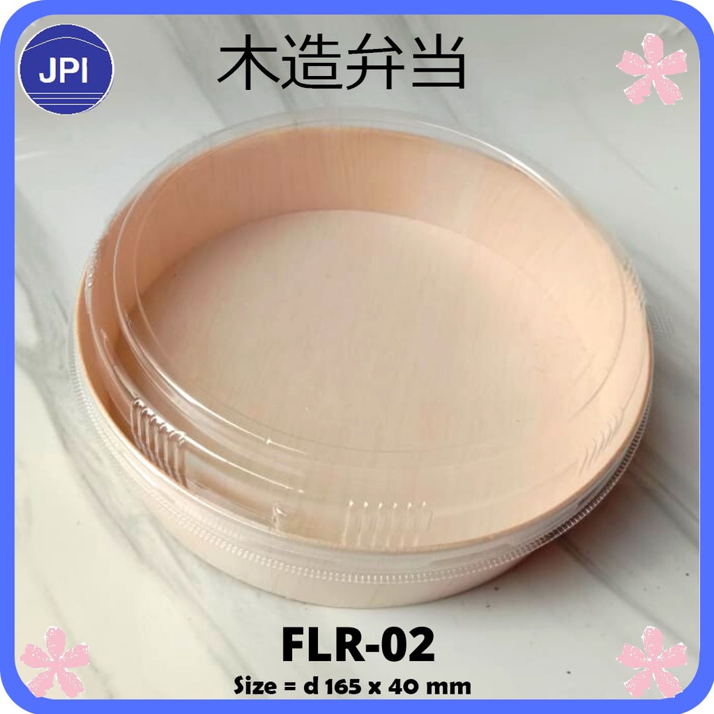Jual JPI - Wooden Bento Box/ Lunch Box Kayu Bulat FLR-02 / 5 Pcs ...