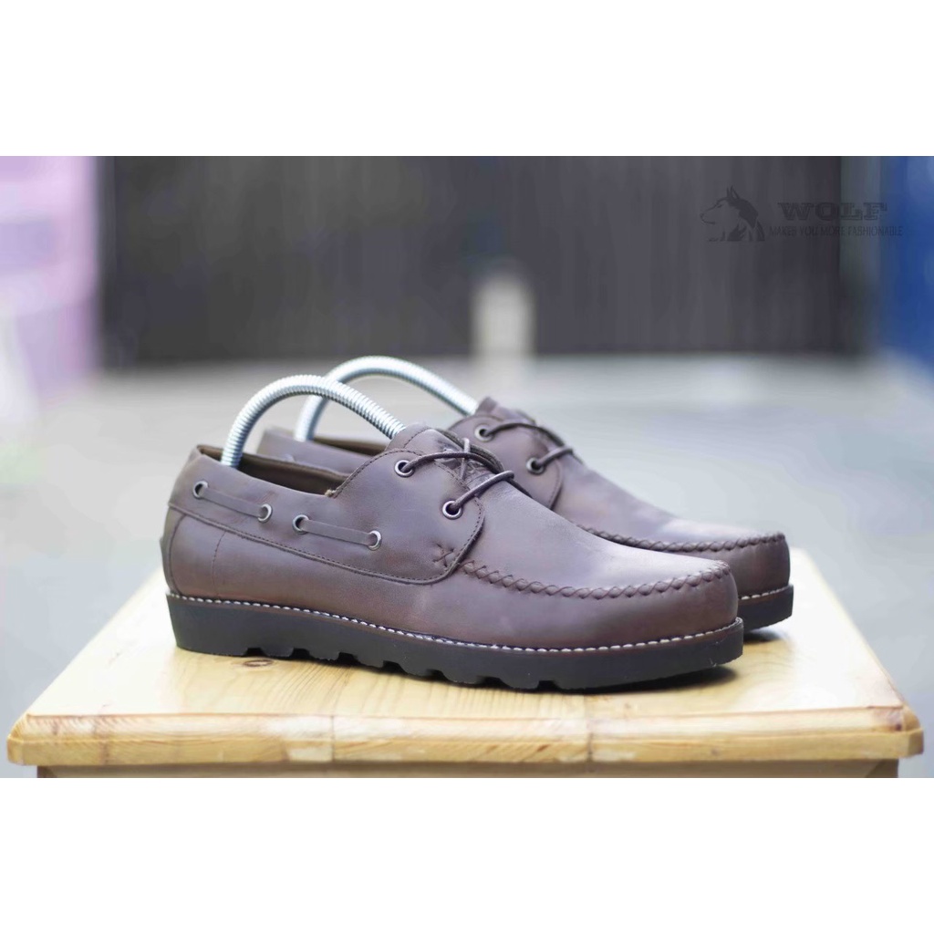 Jual sepatu kerja kasual pria wolf maltese hitam/coklat | Shopee Indonesia