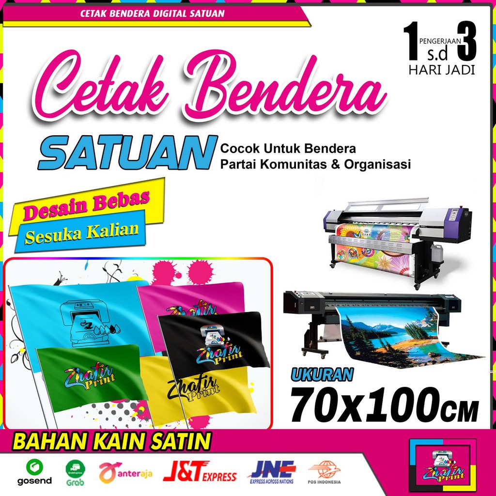 Jual Sablon bendera Custom satuan bahan kain SATIN Uk.70x100cm | Shopee ...