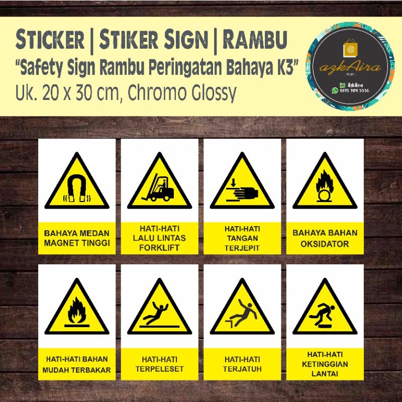 Jual Sticker Stiker Safety Sign Rambu K3 Peringatan Bahaya - Uk. 20x30 ...