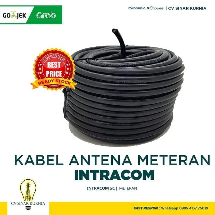 Jual KABEL ANTENA INTRACOM METERAN TV PATEN 5C RG6 HITAM 1 ROLL 300Y ASLI PROMO | Shopee Indonesia