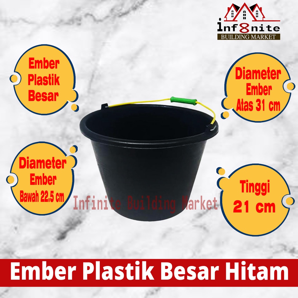 Jual Ember Plastik Besar Hitam Cor Adukan Semen Timba Ember Proyek PVC ...