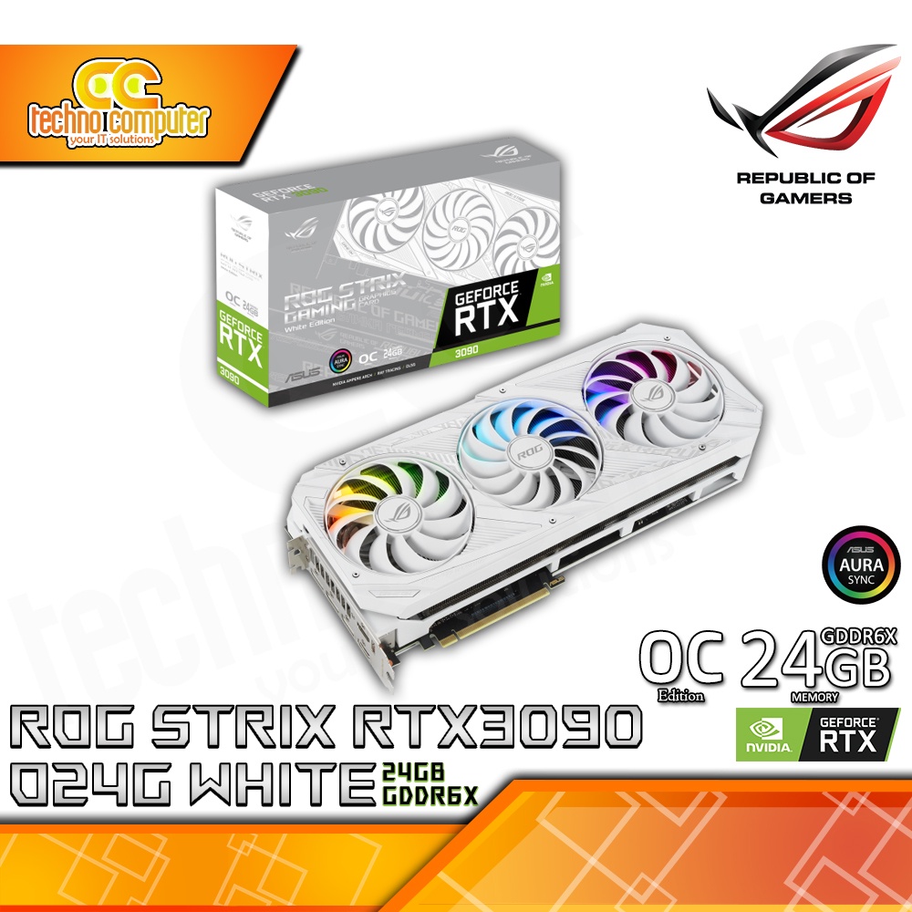 Jual VGA ASUS ROG Strix GeForce RTX 3090 White OC Edition 24GB GDDR6X ...
