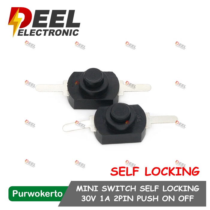 Jual SAKLAR SENTER KECIL 2PIN 30VDC 1A MINI SWITCH SELF LOCKING PUSH ON ...
