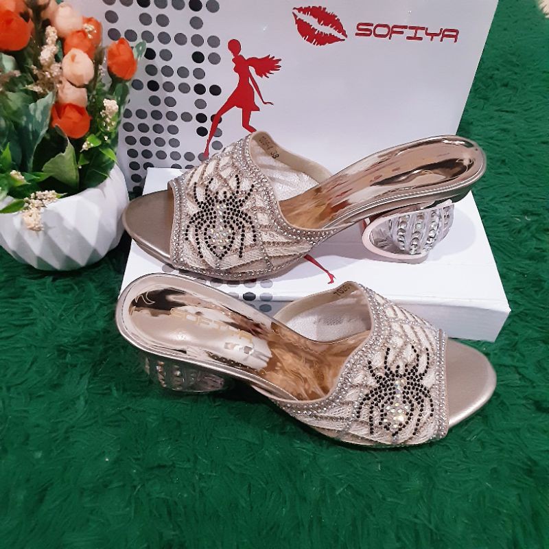 Jual SOFIYA 7026-4 SANDAL PESTA WANITA TAPAK KACA BULAT | Shopee Indonesia