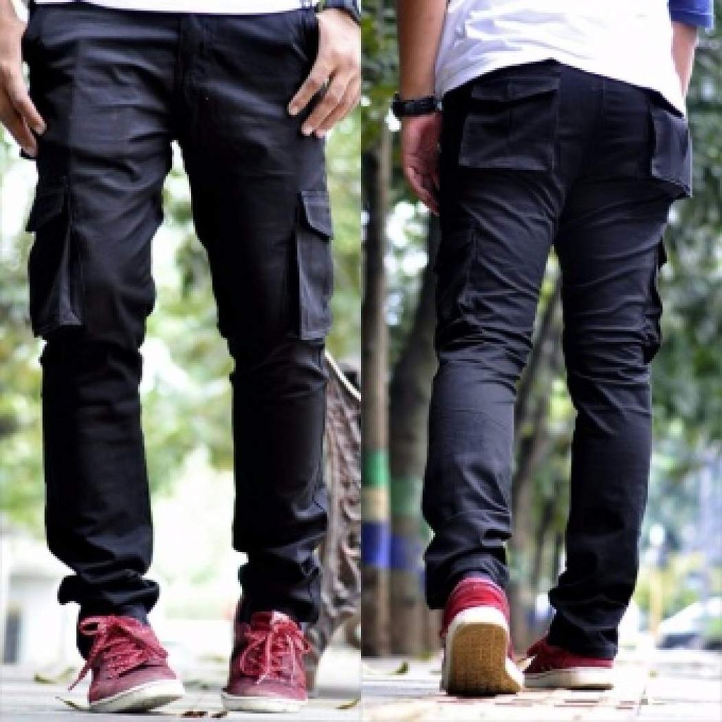 Jual Celana cargo panjang pria jumbo big size army loreng doreng kargo kempol saku timbul bahan ...