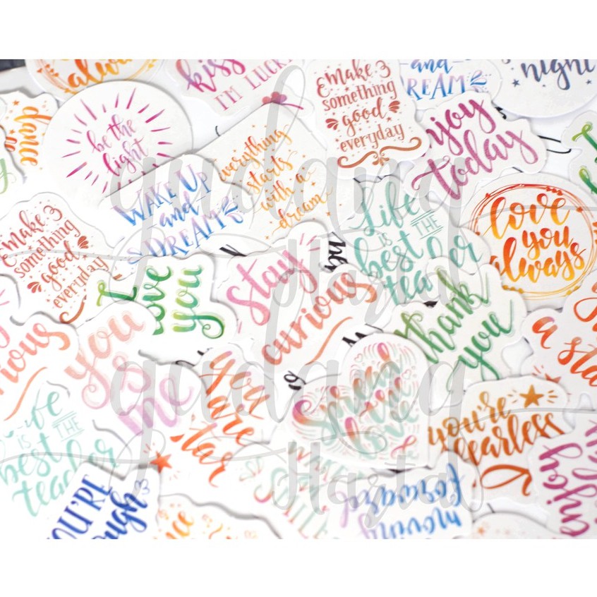 Jual Stiker Kertas Calligraphy Positives Lettering Unik Lucu Sticker ...