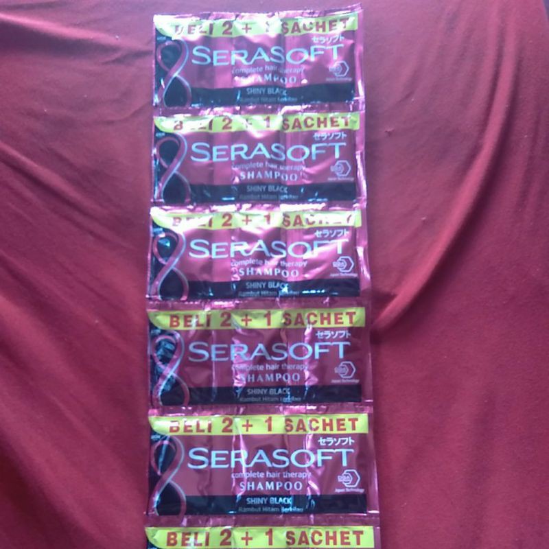 Jual sampo serasoft shiny black renceng | Shopee Indonesia