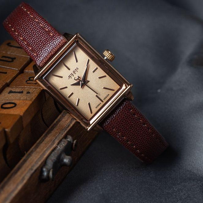 Jual EXCLUSIVE!JULIUS Rectangular Quartz Watch Waterproof Ladies Watch ...