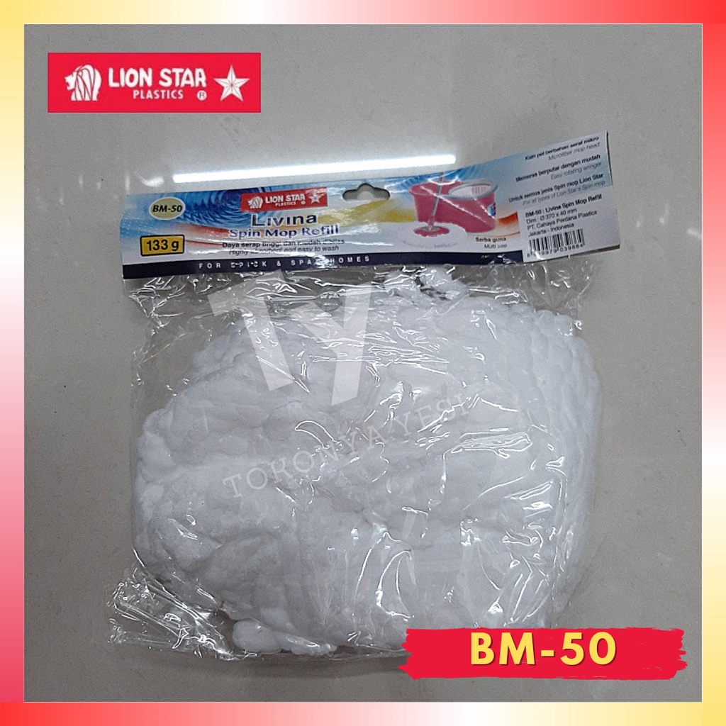 Jual Lion Star Kain Pel Isi Ulang Livina Spin Mop BM-50 | Shopee Indonesia