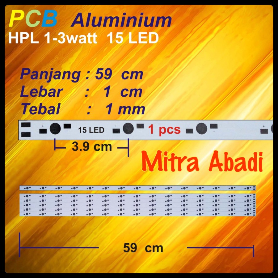 Jual Long Aluminium PCB HPL 15 Watt/Papan PCB Aluminium HPL 15 Watt ...