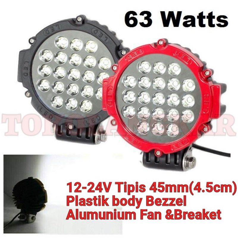 Jual Lampu LED Sorot Tembak Cree 63W 21 Titik Mata 63 Watt Mobil Motor Jeep Worklight 63Watt W63 ...