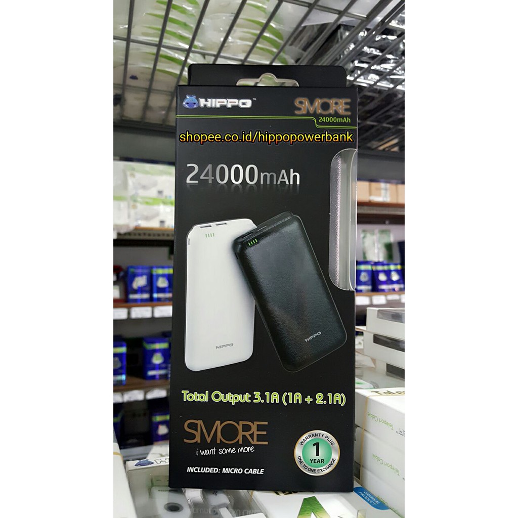 Jual Hippo Power Bank SMORE 24000MAH Simple Pack | Shopee Indonesia