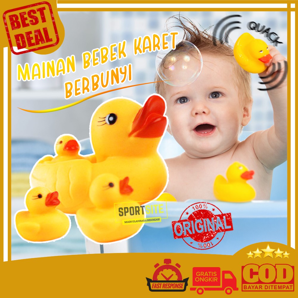 Jual Mainan Bebek karet Kuning & Hewan laut (6pcs) Mainan mandi Bunyi ...