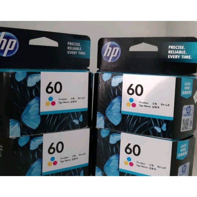 Jual Cartridge hp 60 color baru segel original harga bekas | Shopee ...