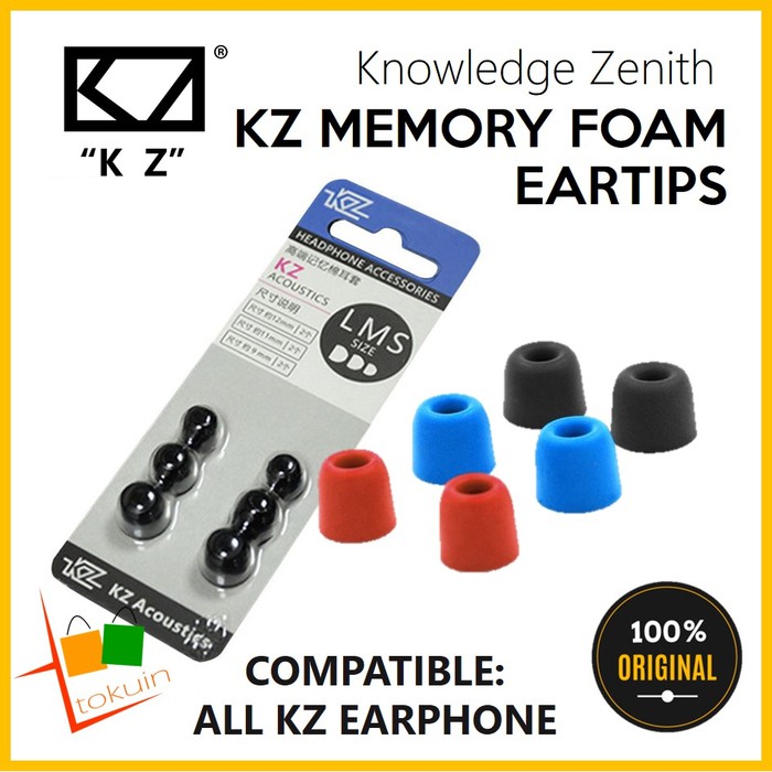 Jual KZ Memory Foam Eartips Knowledge Zenith Karet Busa Earphone ...
