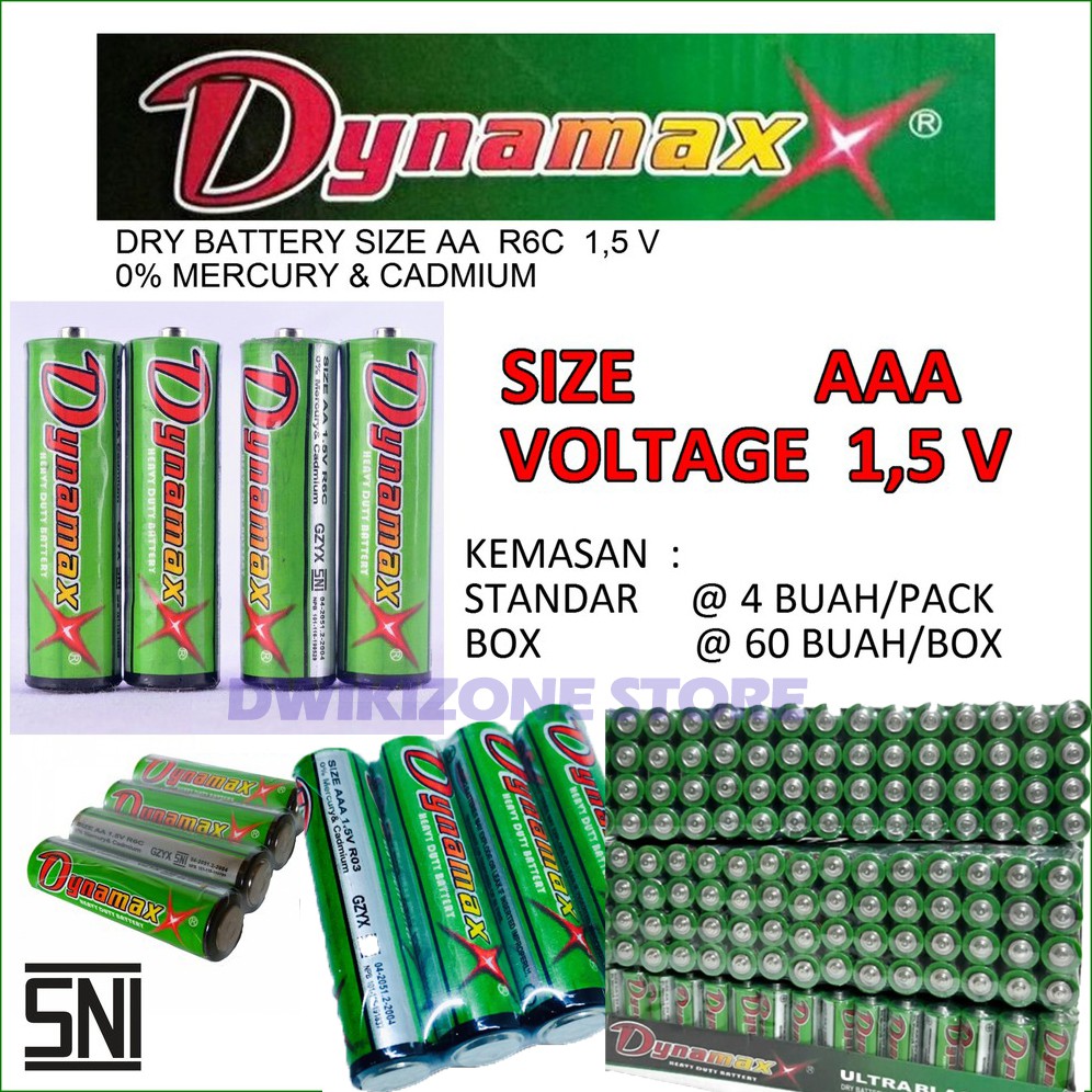 Jual [100% ORIGINAL] BATTERY AAA A3 DYNAMAX BATERAI MAINAN BATTERAI MURAH BONEKA TALKING 1.5V 1. ...
