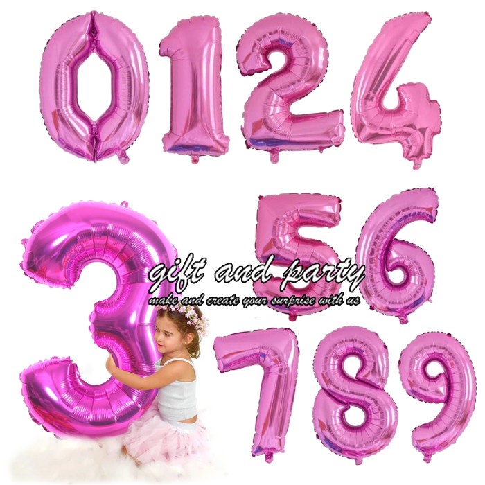 Jual Balon Angka Pink 80cm / Balon Angka Jumbo / Balon Foil Angka Jumbo ...