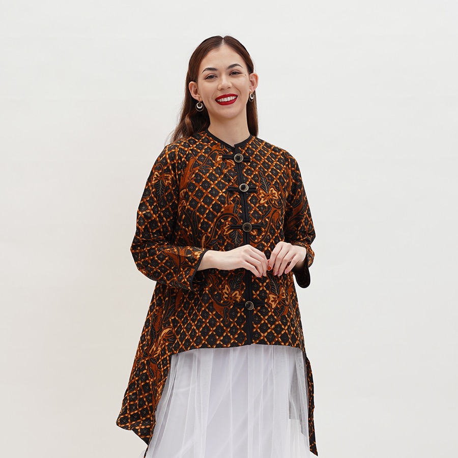 Jual NONA RARA - Bella Sogan T0697, Baju Batik Kasual Modern | Shopee ...