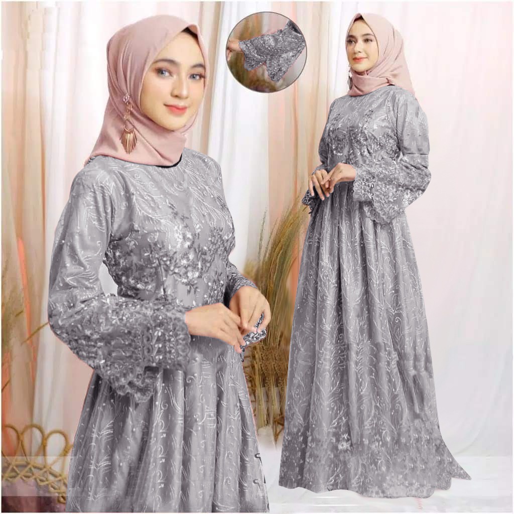 Jual (GAMIS TERBARU) YUMNA SIZE M L XL XXL 3L / GAMIS PESTA / GAMIS JUMBO / GAMIS KONDANGAN ...