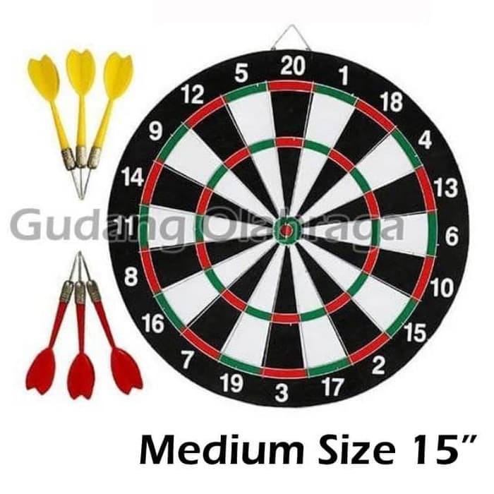 Jual Dijual DART GAME BESAR MEDIUM 15 inch / Papan Dart Board Ukuran ...