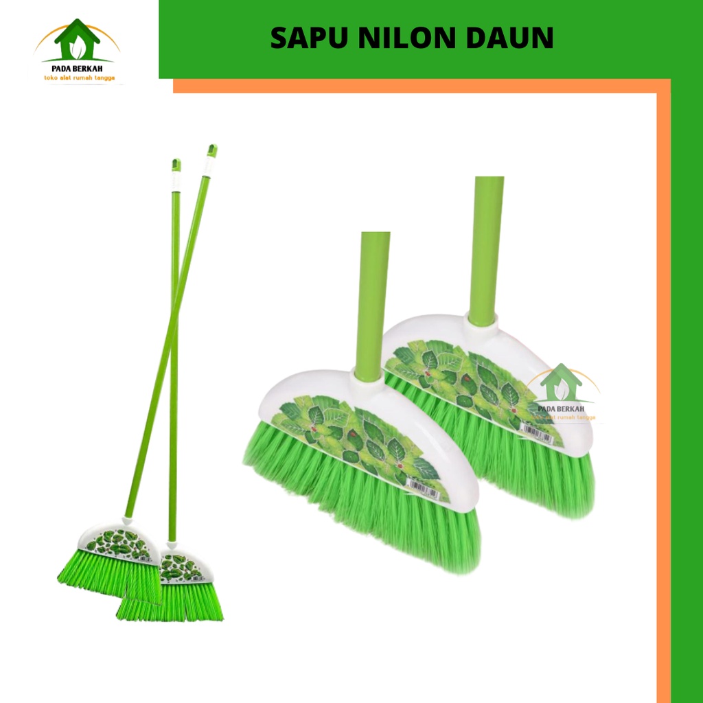 Jual Sapu Nilon Nagoya Motif Daun Sapu Lantai Nylon Gagang Panjang ...