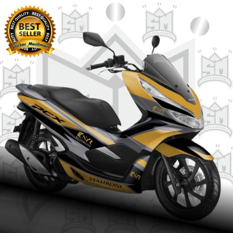 Jual Decal Sticker PCX 150 gold hitam grey Full body variasi fullset ...