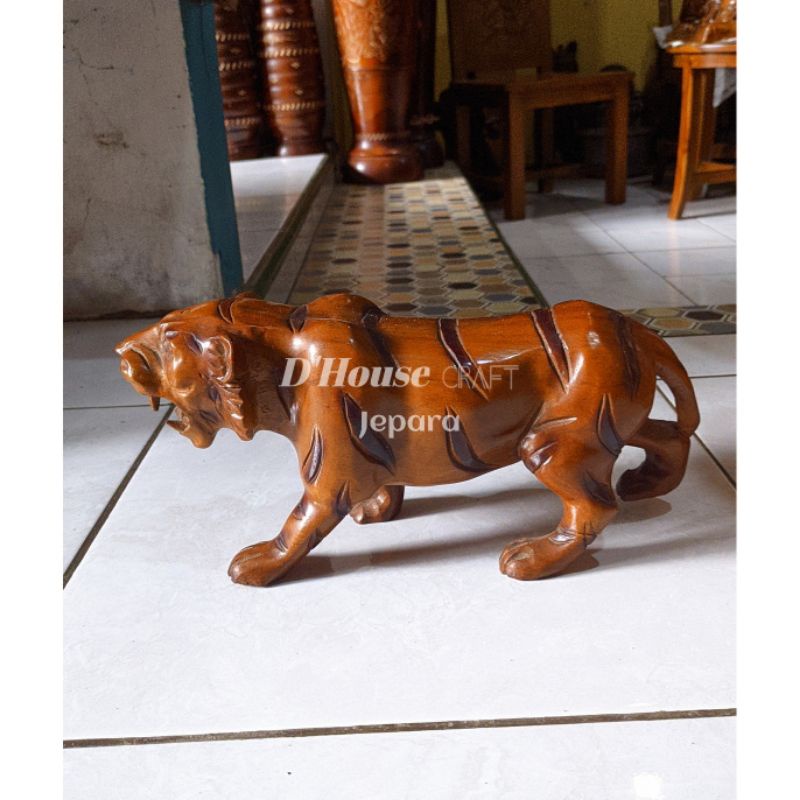 Jual Patung Macan Kayu Trembesi Panjang 30cm | Shopee Indonesia