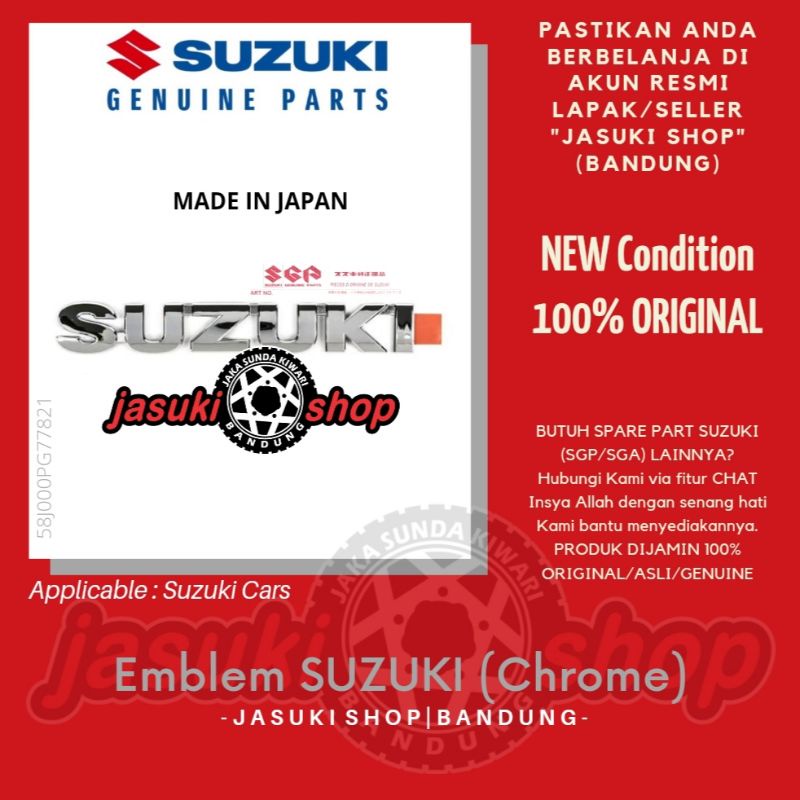 Jual Emblem Emblim Logo Tulisan Suzuki Chrome Japan Asli Ori Original SGP | Shopee Indonesia