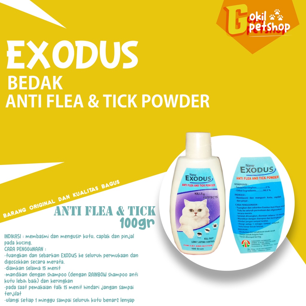 Jual Bedak EXODUS 100gr - Anti Flea dan Tick ( anti kutu ) | Shopee ...