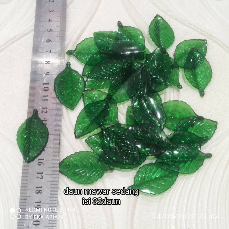Jual 32buah daun mawar sedang/daun akrilik/daun bening | Shopee Indonesia