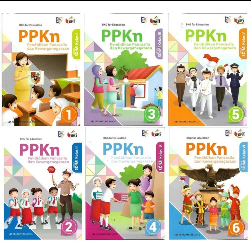 Jual Buku PPKN SD/MI Kelas 1 2 3 4 5 6 Penerbit Erlangga kurikulum 2013 edisi REVISI - BKG for ...