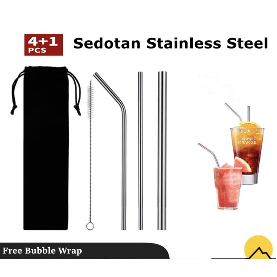 Jual OKESTORE_PKU - COD / 5 in 1 / Sedotan Stainless Steel / Anti Karat ...