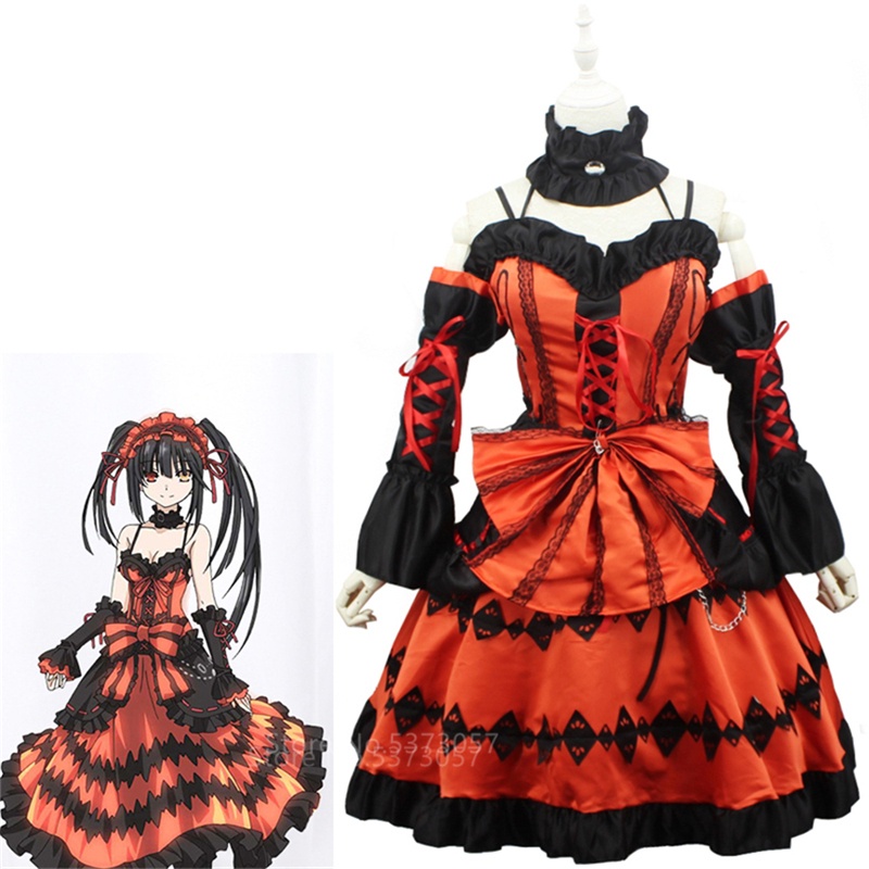 Jual Anime DATE A LIVE Nightmare Tokisaki Kurumi Cosplay Costumes Fancy ...