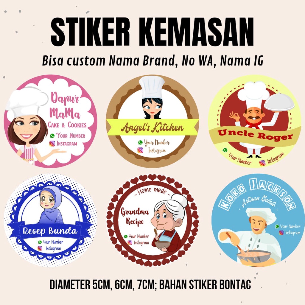 Jual Stiker Sticker Label Kemasan Makanan Minuman Online Shop Custom ...