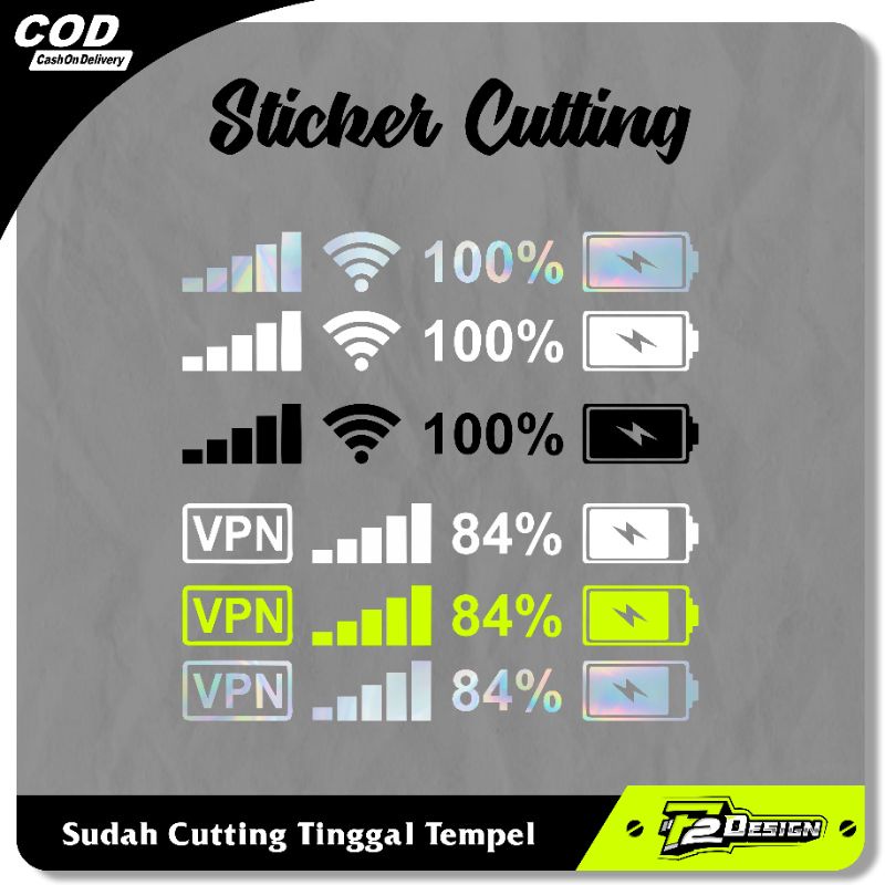 Jual Stiker viral baterai wifi sinyal hp phone Viral cutting sticker ...
