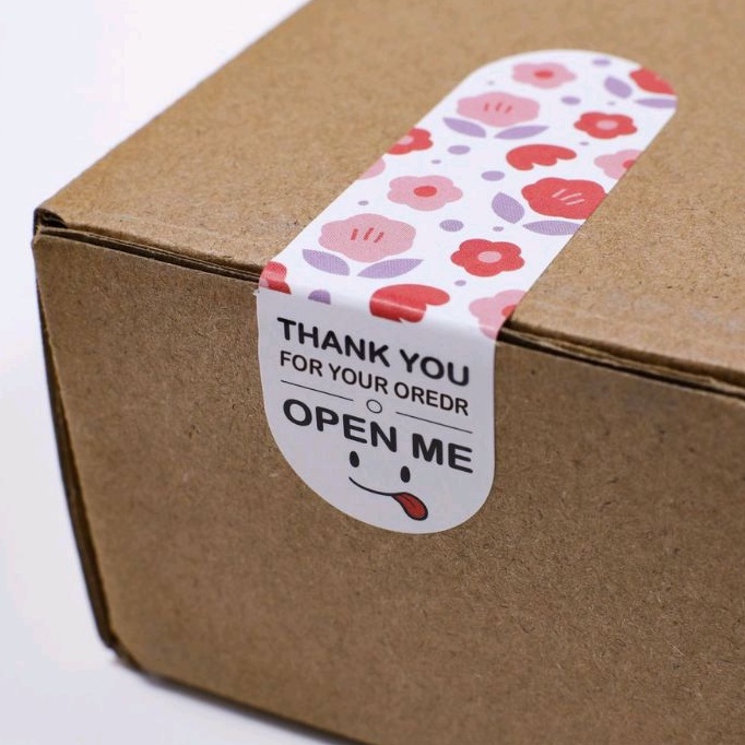 Jual Sticker Panjang Stiker Thank You Segel Makanan Souvenir isi 50pcs ...