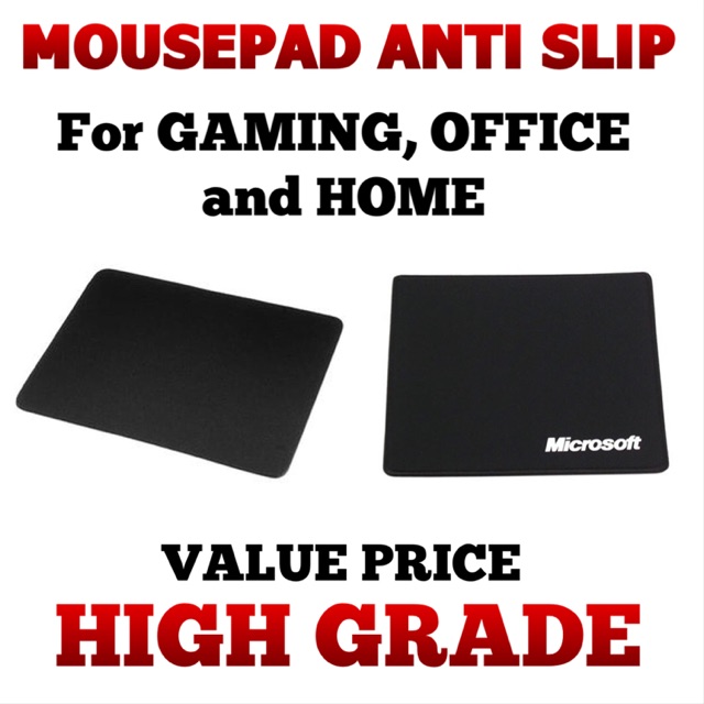 Jual Mousepad Logo Logitech & Microsoft ANTI SLIP for GAMING, OFFICE and HOME HITAM MURAH ...