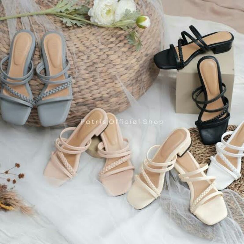 Jual 3 Cm sandal hak tahu tali kepang | Shopee Indonesia
