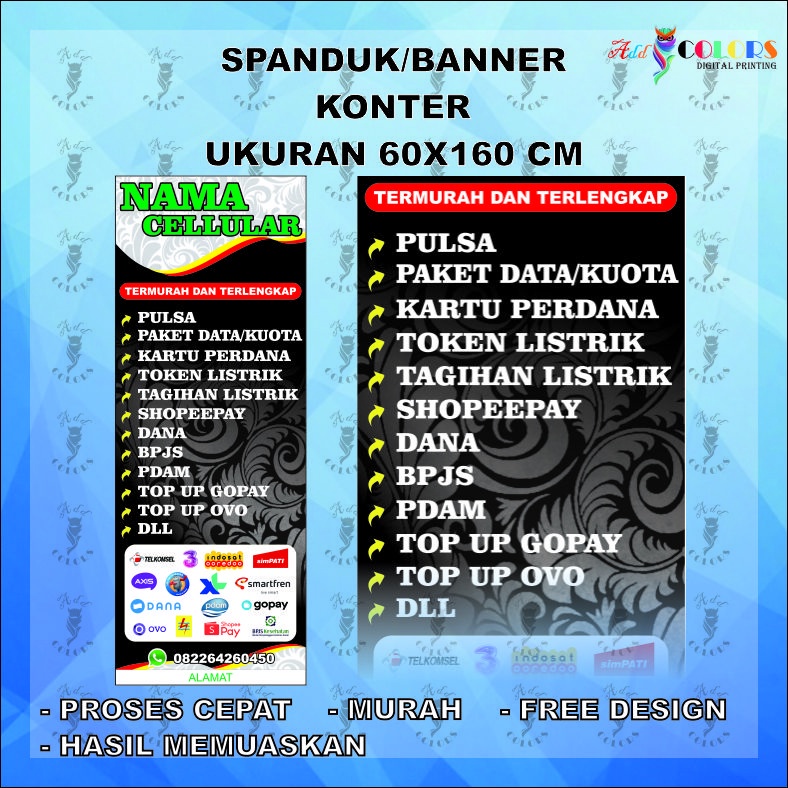 Jual Banner/Spanduk Konter Ukuran 60X160 cm | Shopee Indonesia