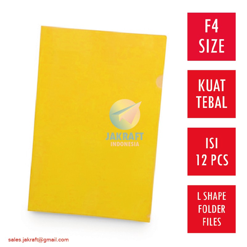 Jual (1 Pcs) Map L KNK F4 Clear Sleeve Folio Kuning Yellow File Folder ...