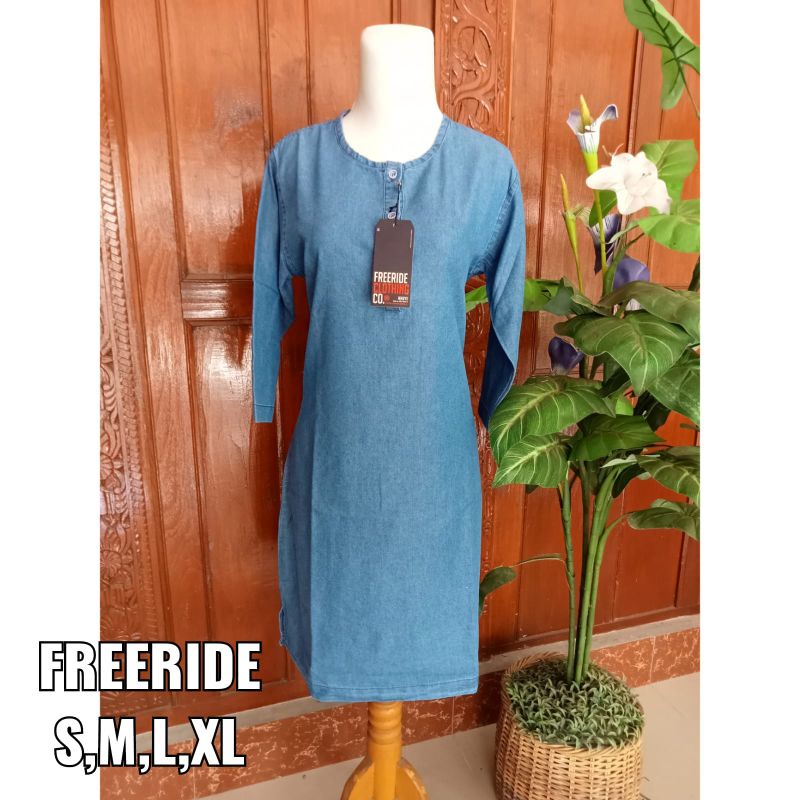 Jual Tunik denim FREERIDE ( L) | Shopee Indonesia