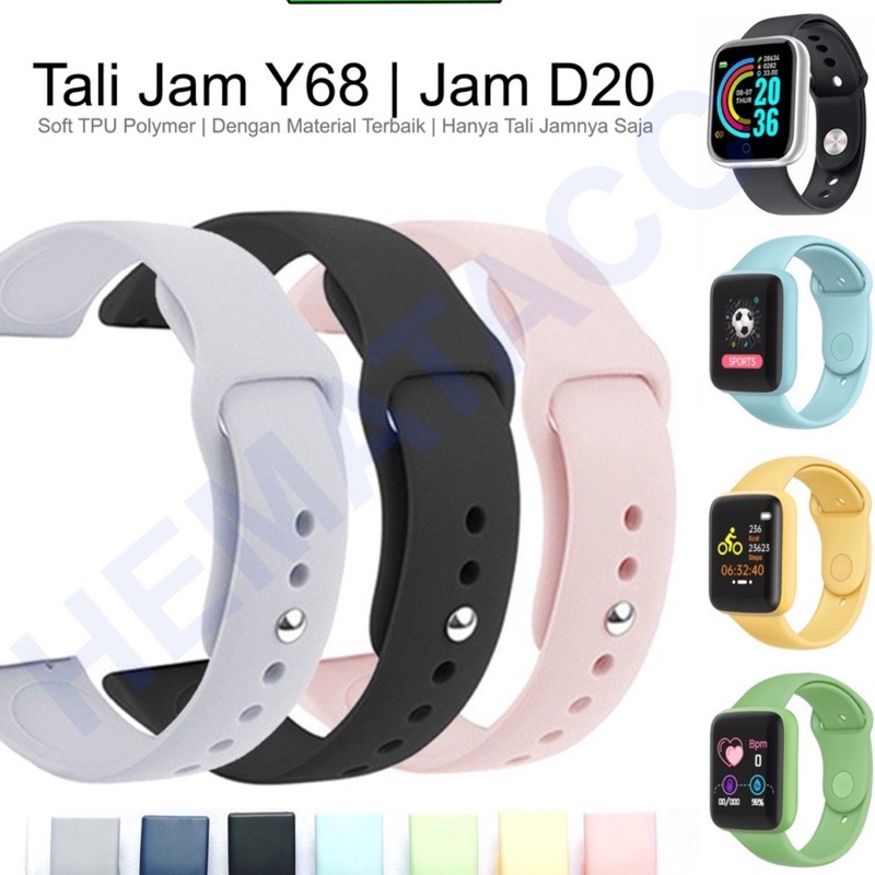 Jual Strap Jam Smart Watch D20 Y68 D20S Y68S | Shopee Indonesia